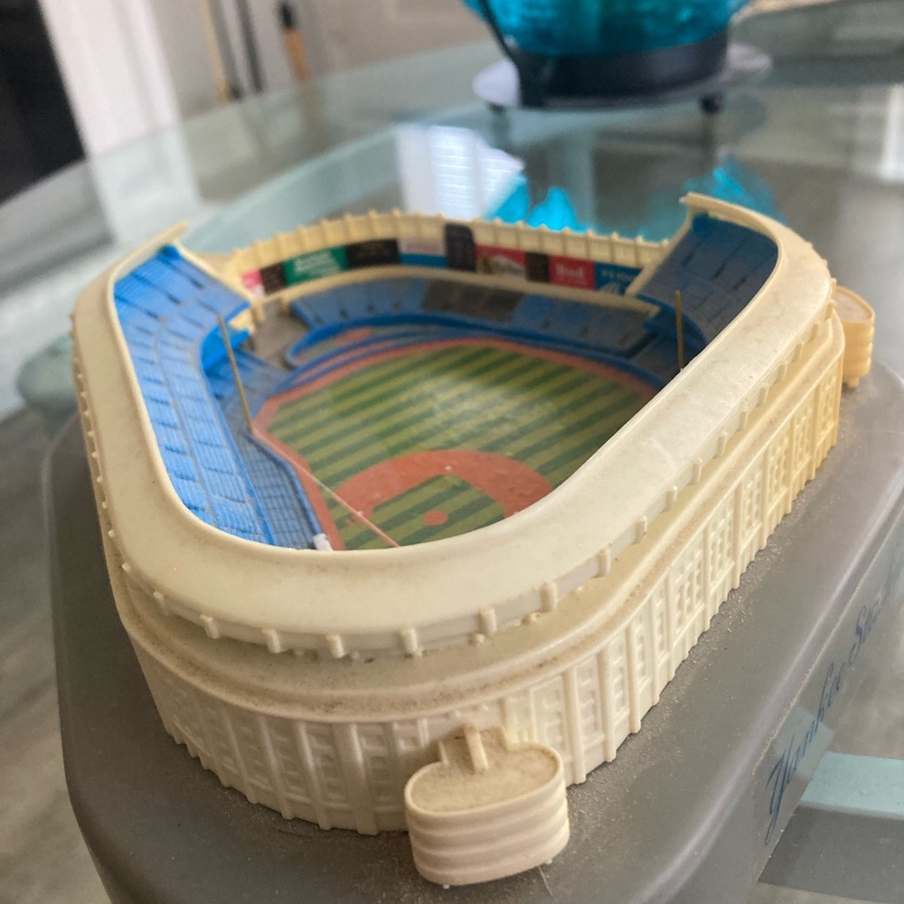 Miniature Baseball Stadium With Blue And Green Details - Gem